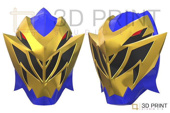 Power Rangers Dino Fury Gold Ranger helmet 3D model 3D printable | CGTrader