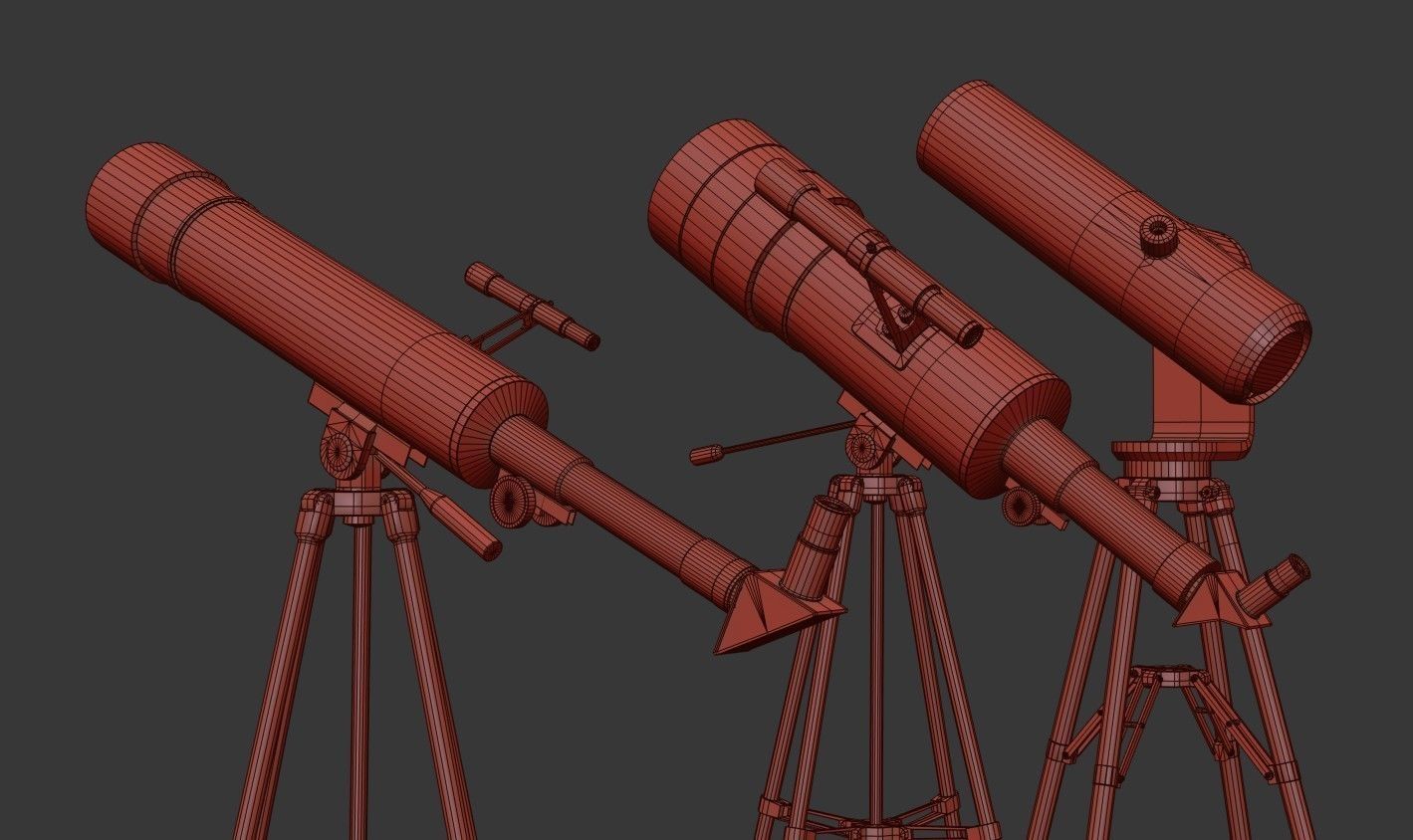 3D model Telescope Pack VR / AR / low-poly | CGTrader