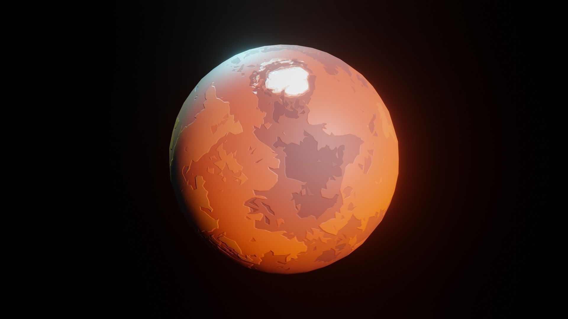 3D model Stylized Planet Mars 3D Model 2k 4k 8k Textures VR / AR / low ...