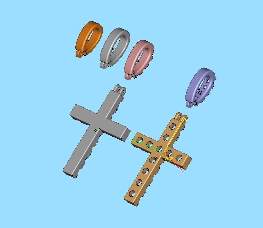 Diamond Pave Cross 42mm with French Pave Setting Swivel Bail 3D model ...