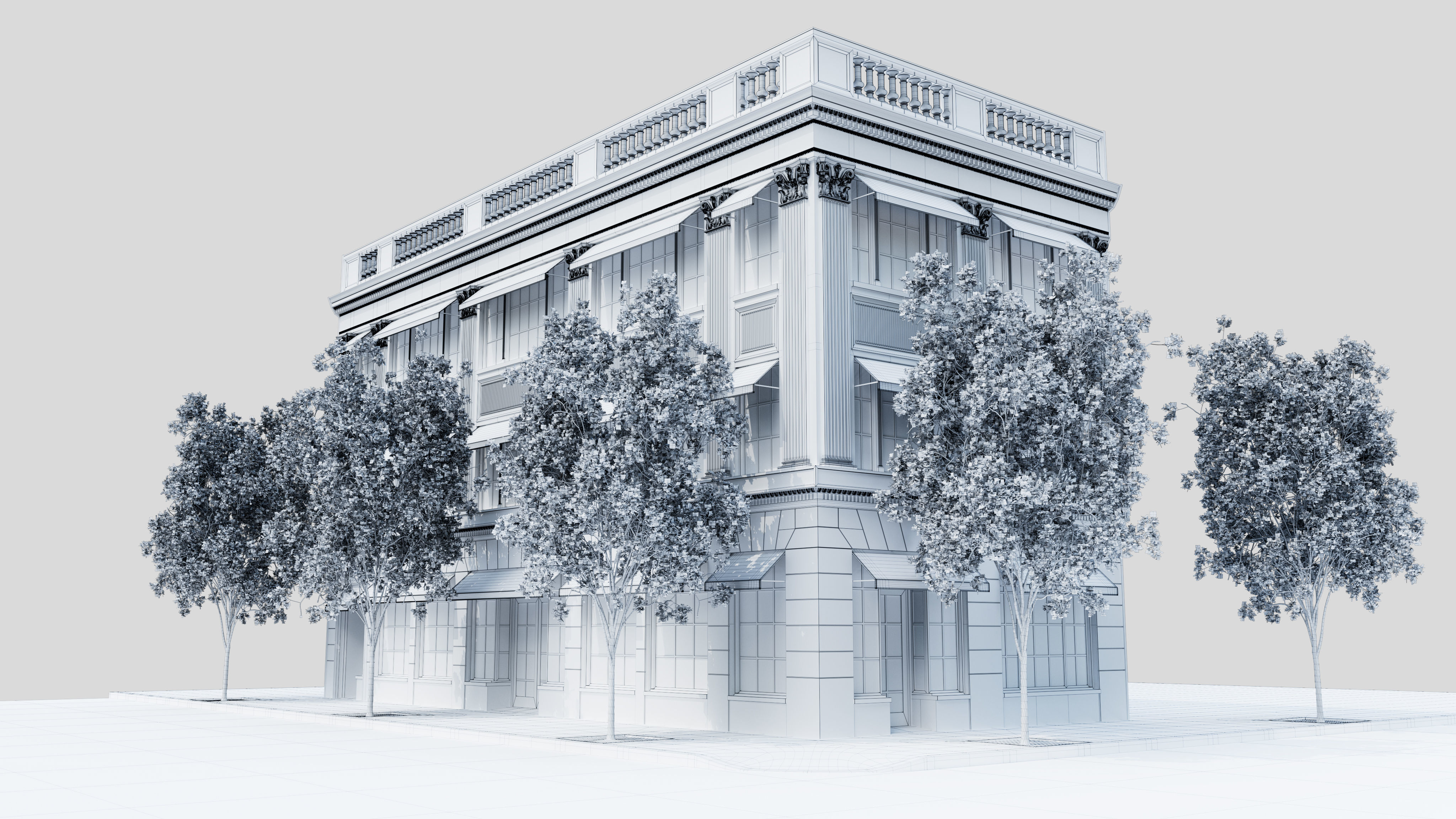 Classic Restaurant or Shop Building 3D model | CGTrader