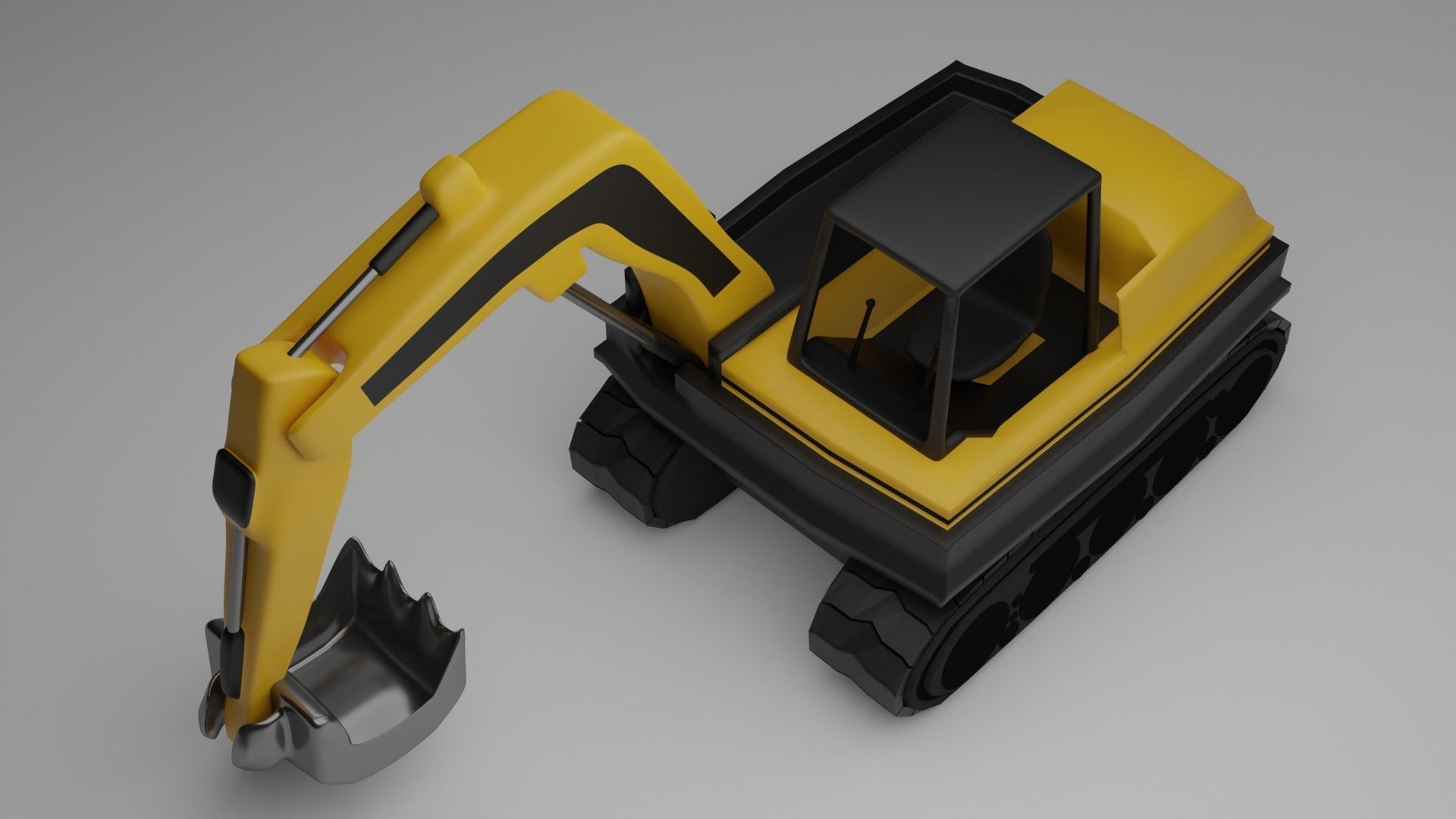 Excavator Simple free 3D model rigged | CGTrader