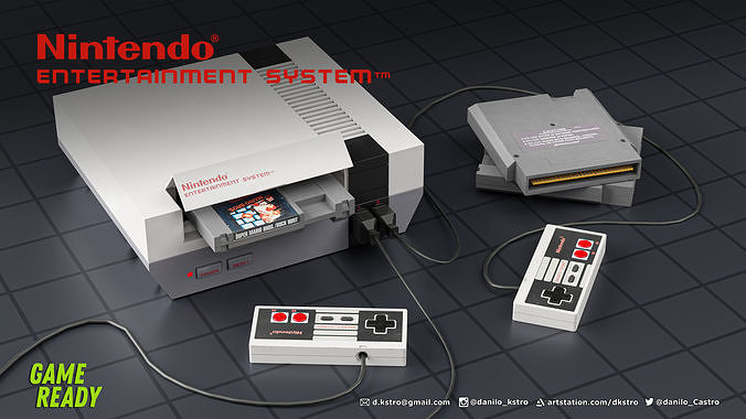 3D model NES Console - Nintendo 8 Bits - Lowpoly - 4K Textures VR / AR ...