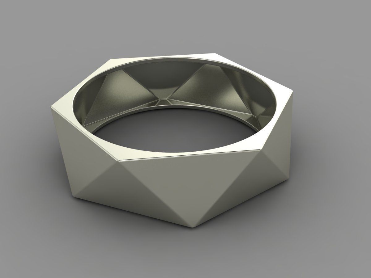 TriangleFacetRing 3D model 3D printable | CGTrader