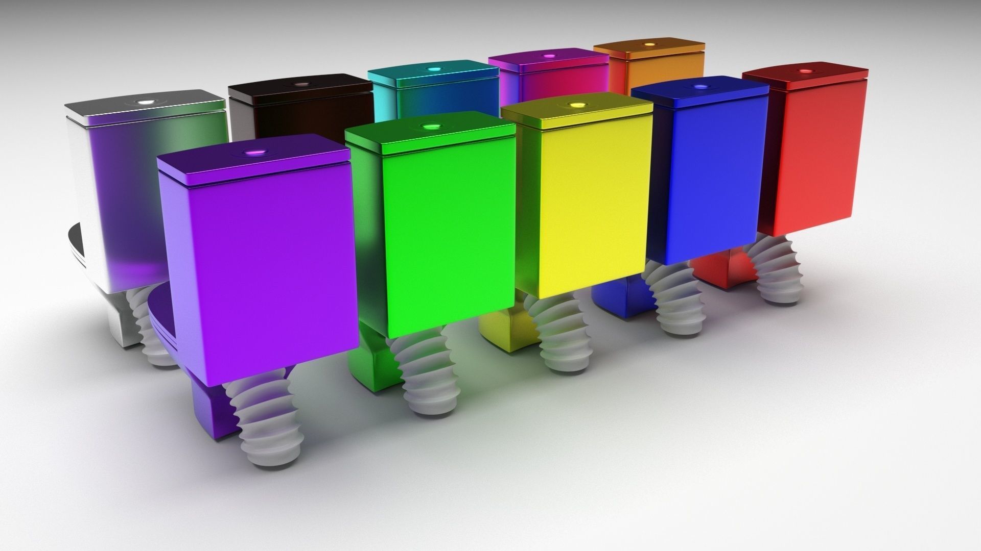 Metallic Colored Toilets Set 3D model | CGTrader