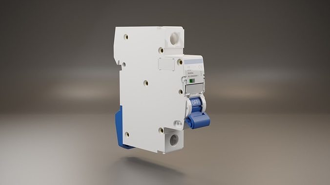Electrical part 1pole Miniature Circuit Breaker 3D model | CGTrader