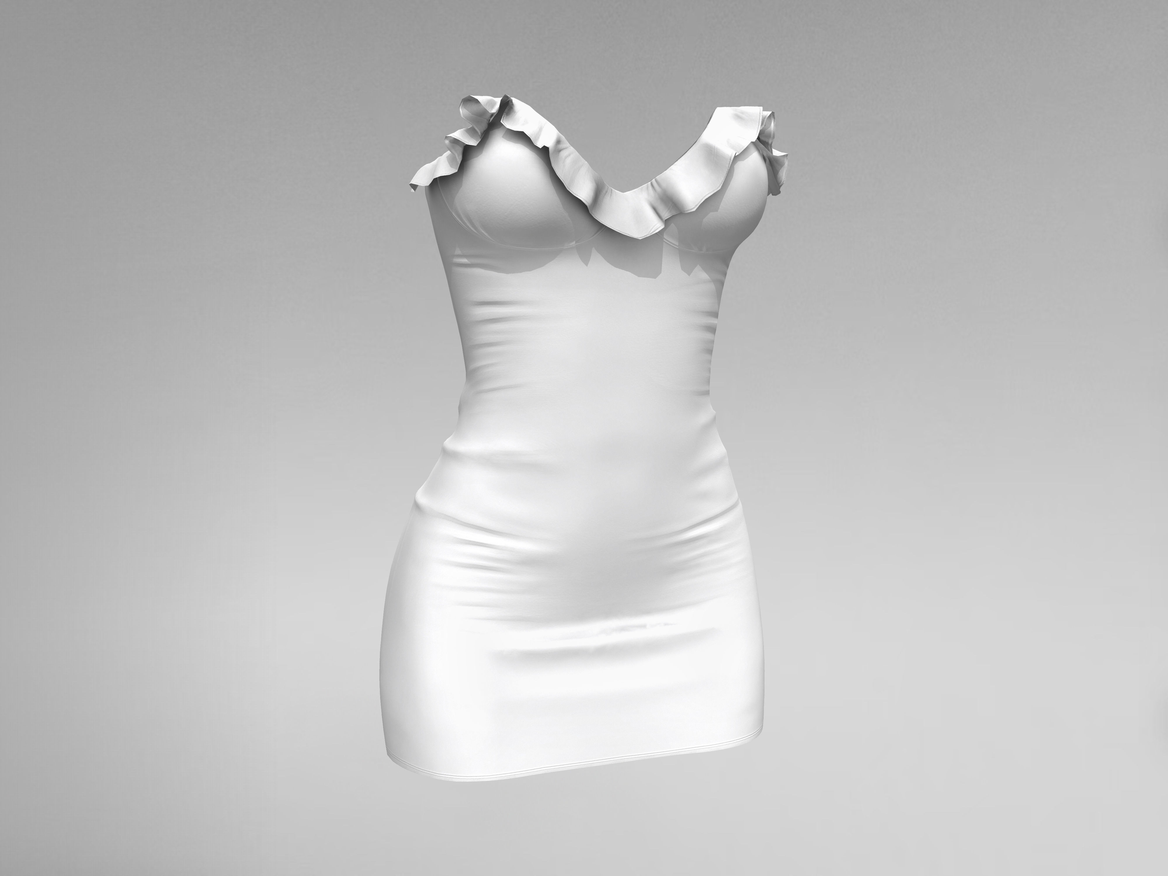 3D model Mini Happy Dress with Frills VR / AR / low-poly | CGTrader