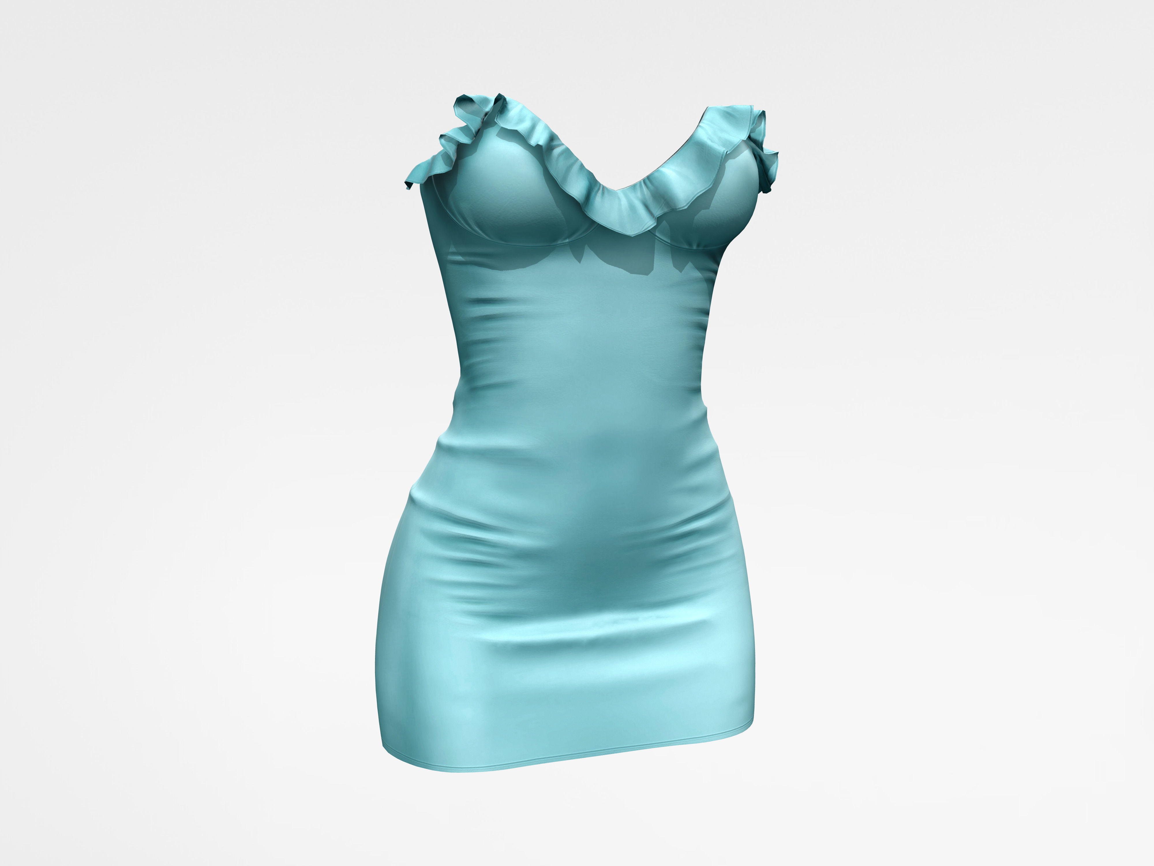 3D model Mini Happy Dress with Frills VR / AR / low-poly | CGTrader