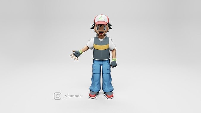 Ash Ketchum Pokemon 3D model | CGTrader