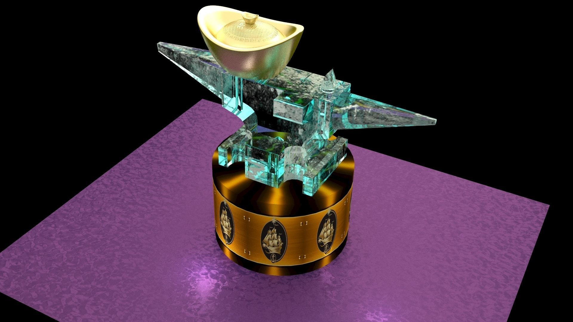 Chinese gold Ingot 3D model | CGTrader