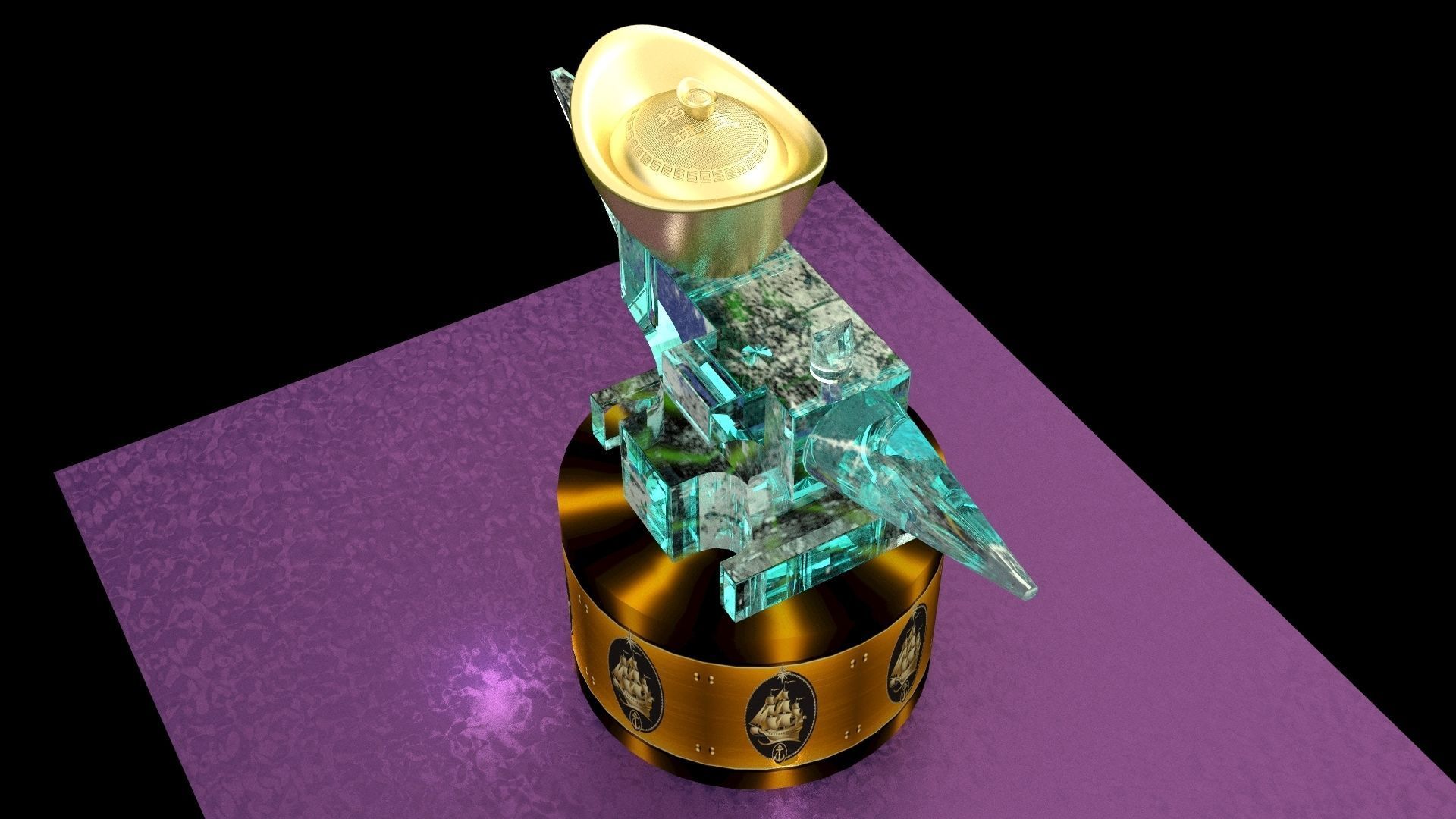 Chinese gold Ingot 3D model | CGTrader