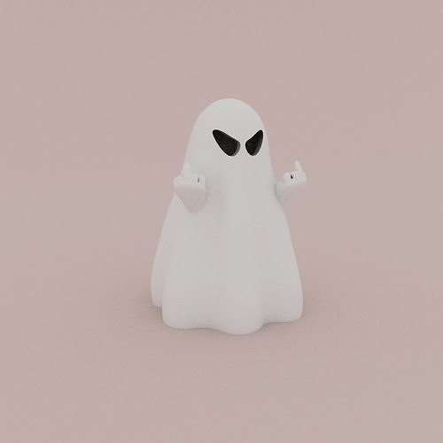 Cute little Angry Ghost 3D model 3D printable | CGTrader