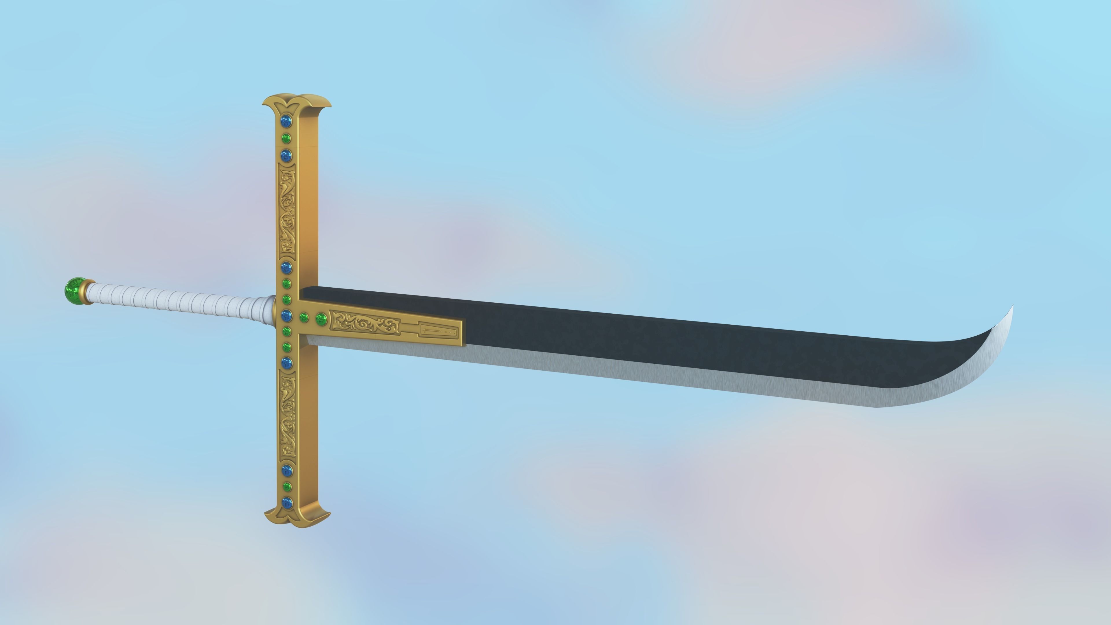 one piece mihawk sword Yoru 3D model 3D printable | CGTrader