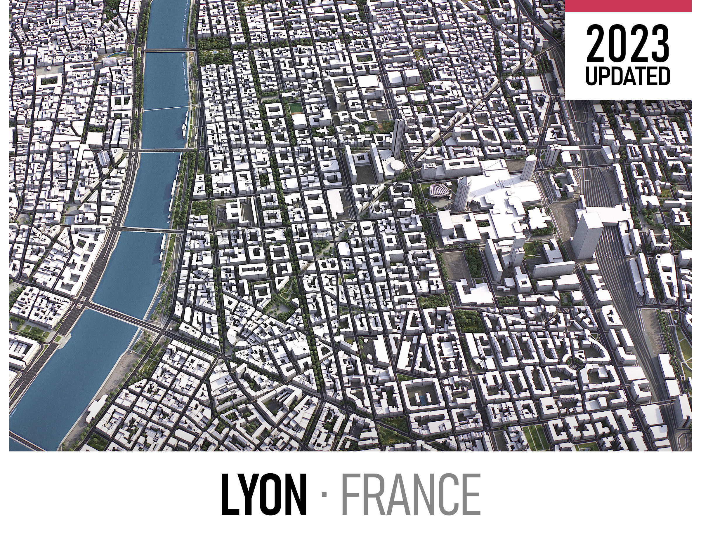 3D model Lyon - 3D City VR / AR / low-poly | CGTrader