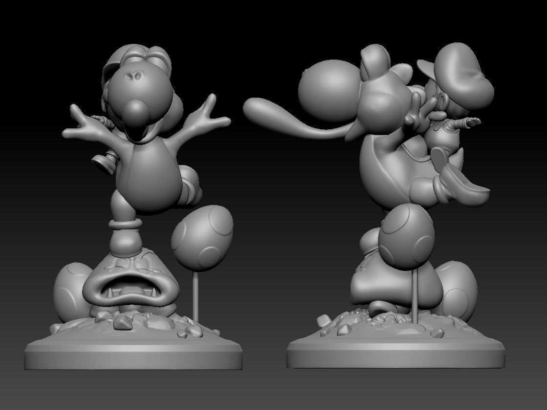 YOSHI AND BABY MARIO WITH CRYING GOOMBA - SUPER MARIO 3D model 3D ...