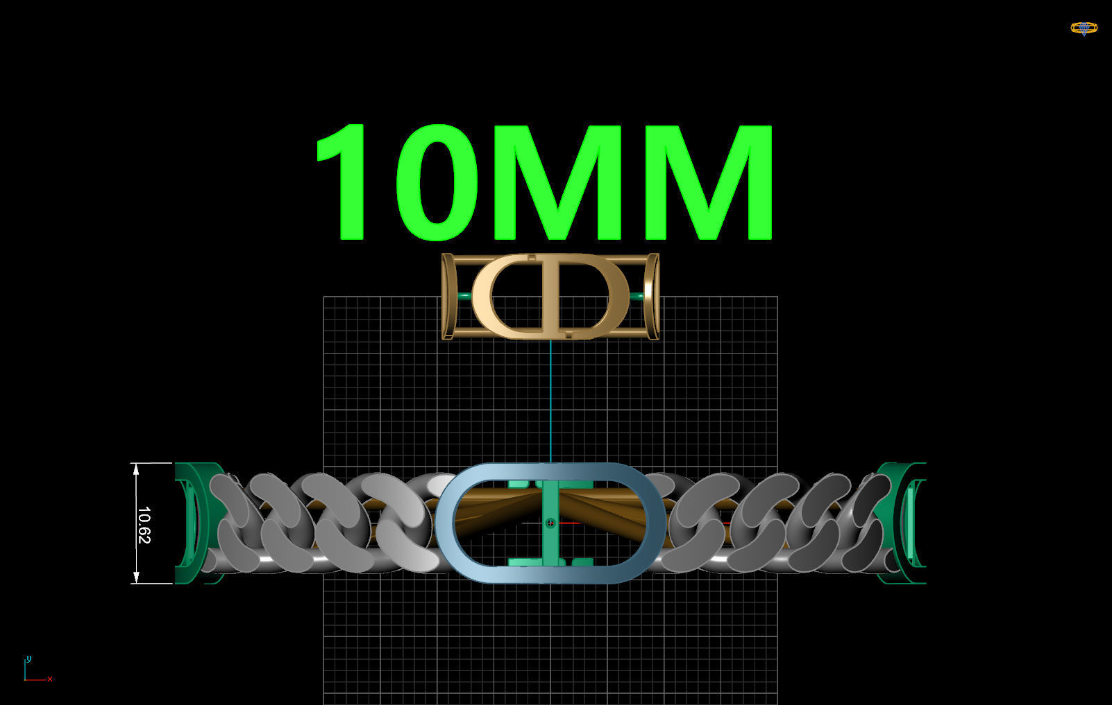 10 MM CUBAN LINK CHAIN FOR BRACELET 3D model 3D printable | CGTrader