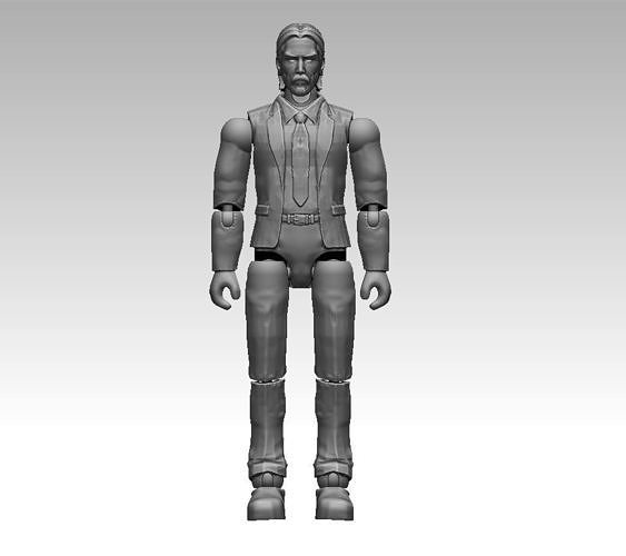 John Wick ARTICULATED ACTION FIGURE 100mm 3D model 3D printable | CGTrader