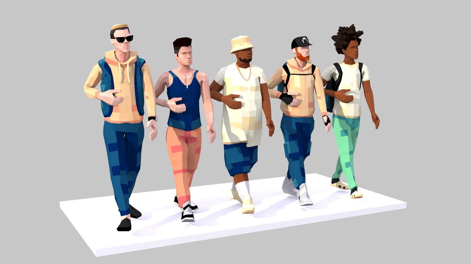 3D model Low-Poly Style Rigged Characters - Young Adults VR / AR / low ...