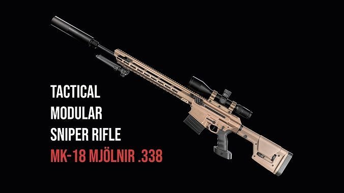 3D model Tactical Modular Sniper Rifle MK 18 Mjolnir VR / AR / low-poly ...