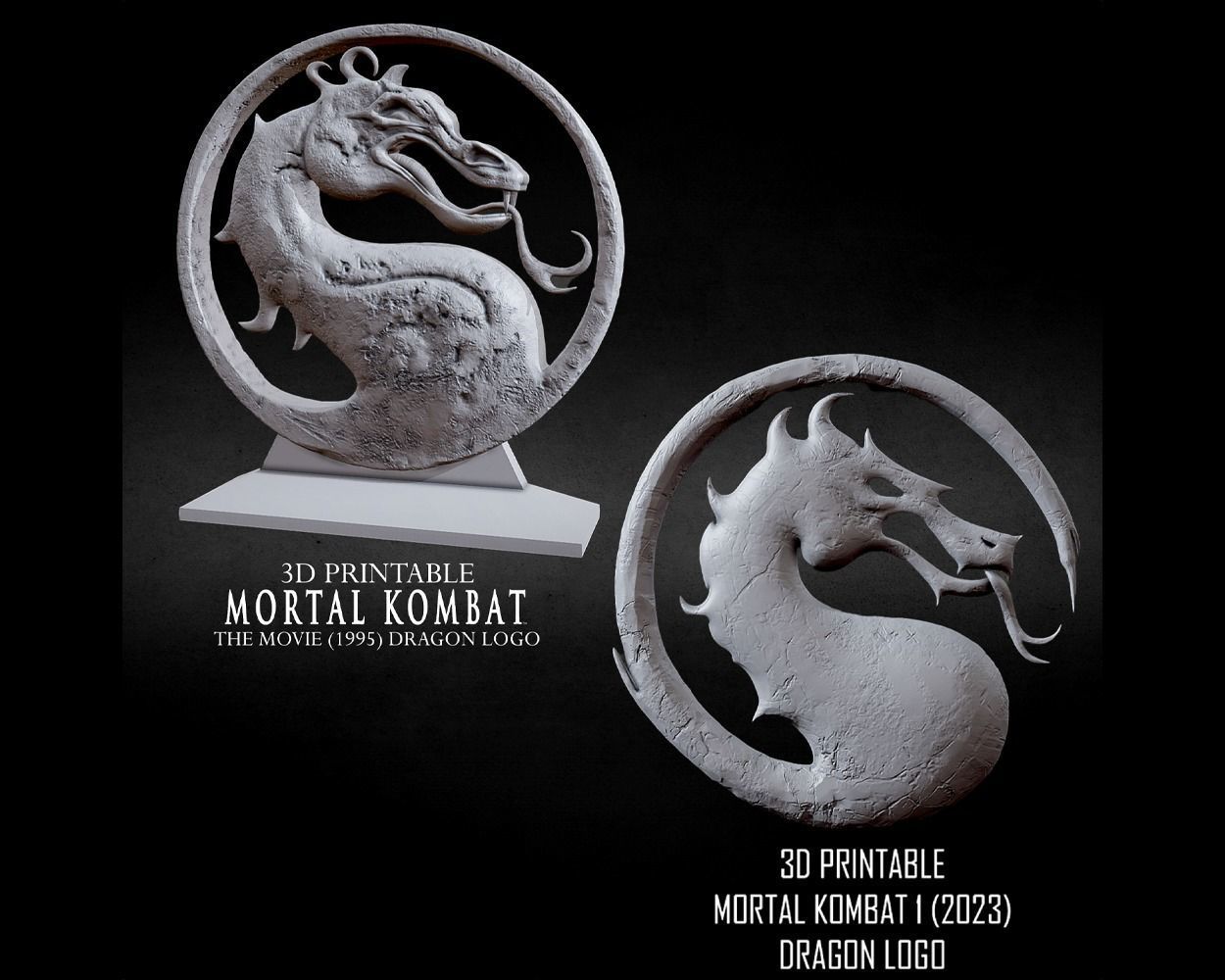 3D PRINTABLE MORTAL KOMBAT 1995 POSTER AND MK1 2023 DRAGON LOGO 3D ...