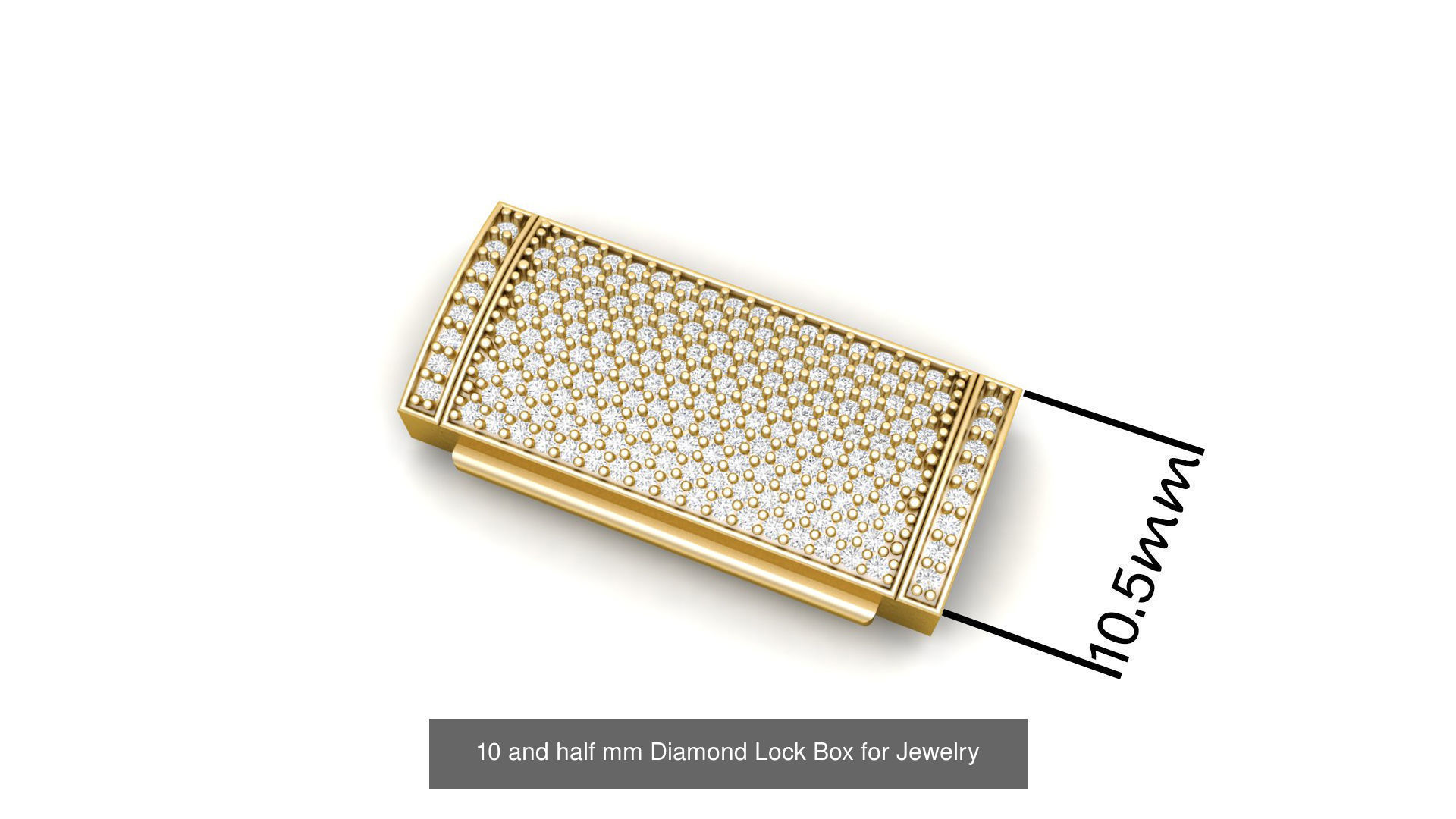 10 and half mm Rectangular Lock Box Combo of Plain and Diamond 3D Model ...