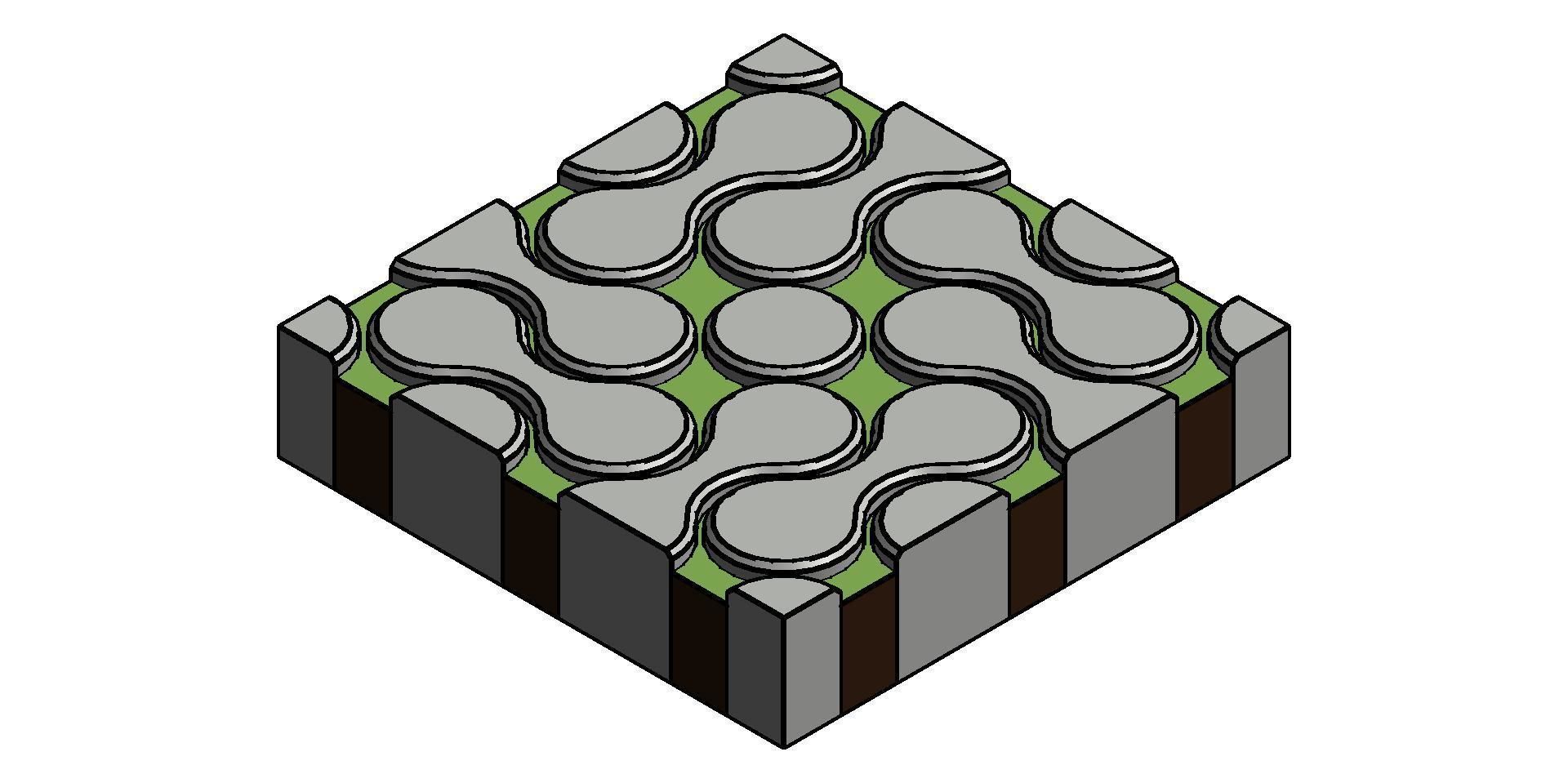 Circular Interlocked Grass Paver V2 3D model | CGTrader