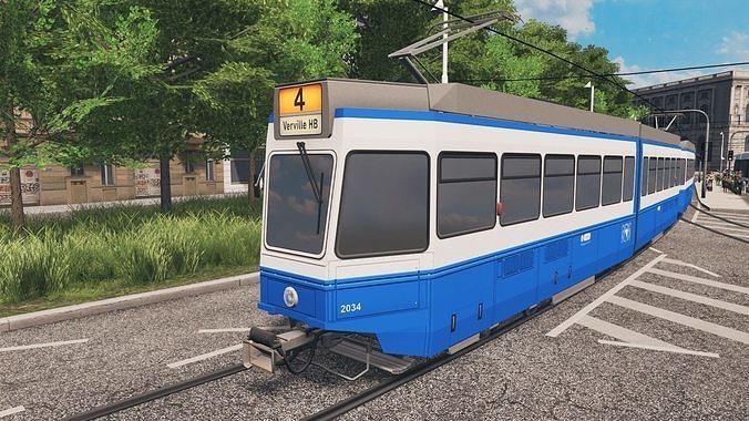 3D model Zurich Tram 2000 VR / AR / low-poly | CGTrader