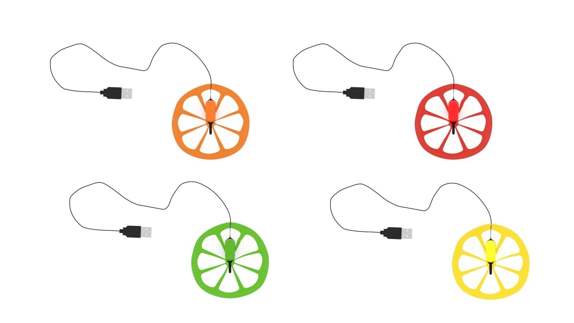 Citrus Fruits Computer Mouses Set 3D model | CGTrader