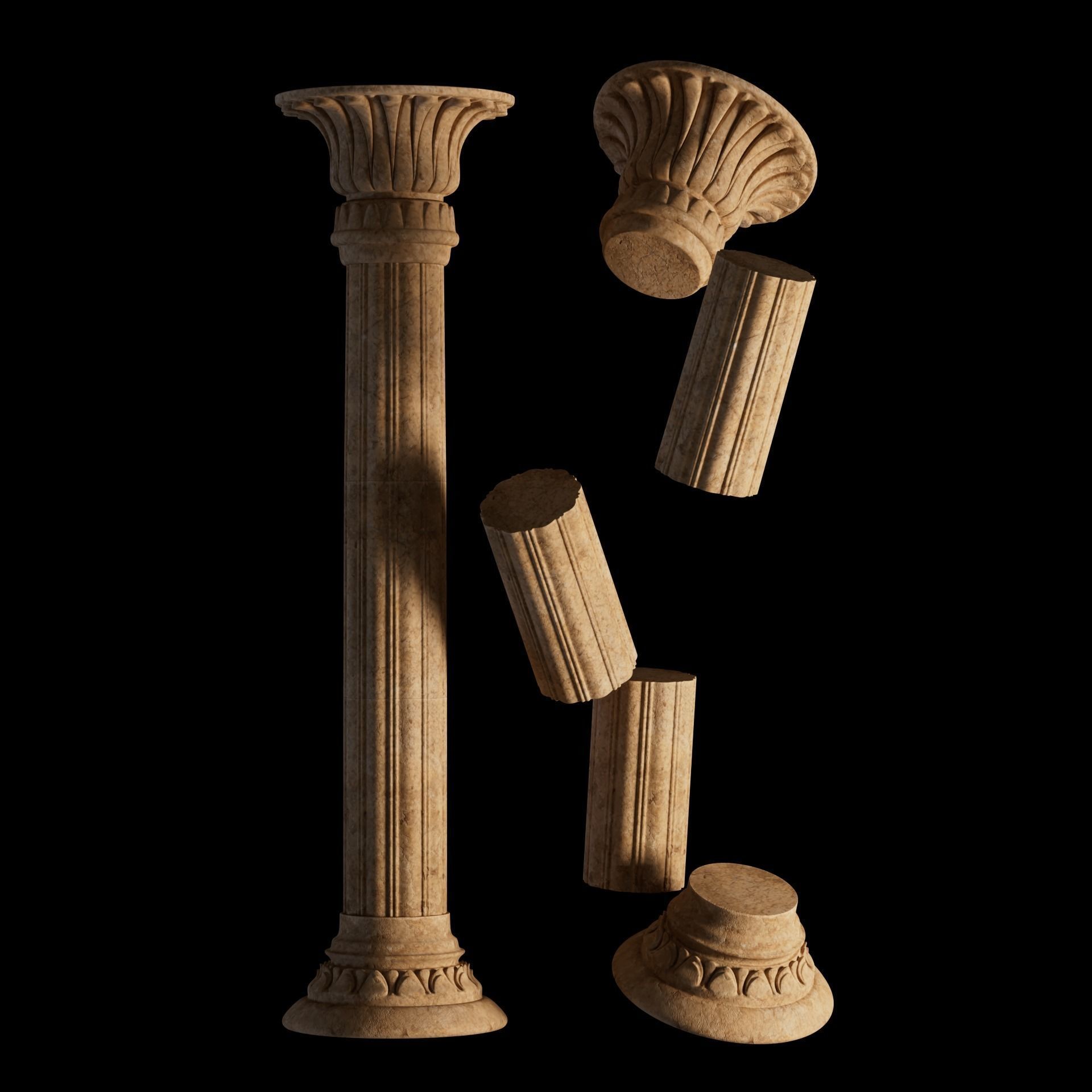 Fantasy egyptian column 3D model | CGTrader