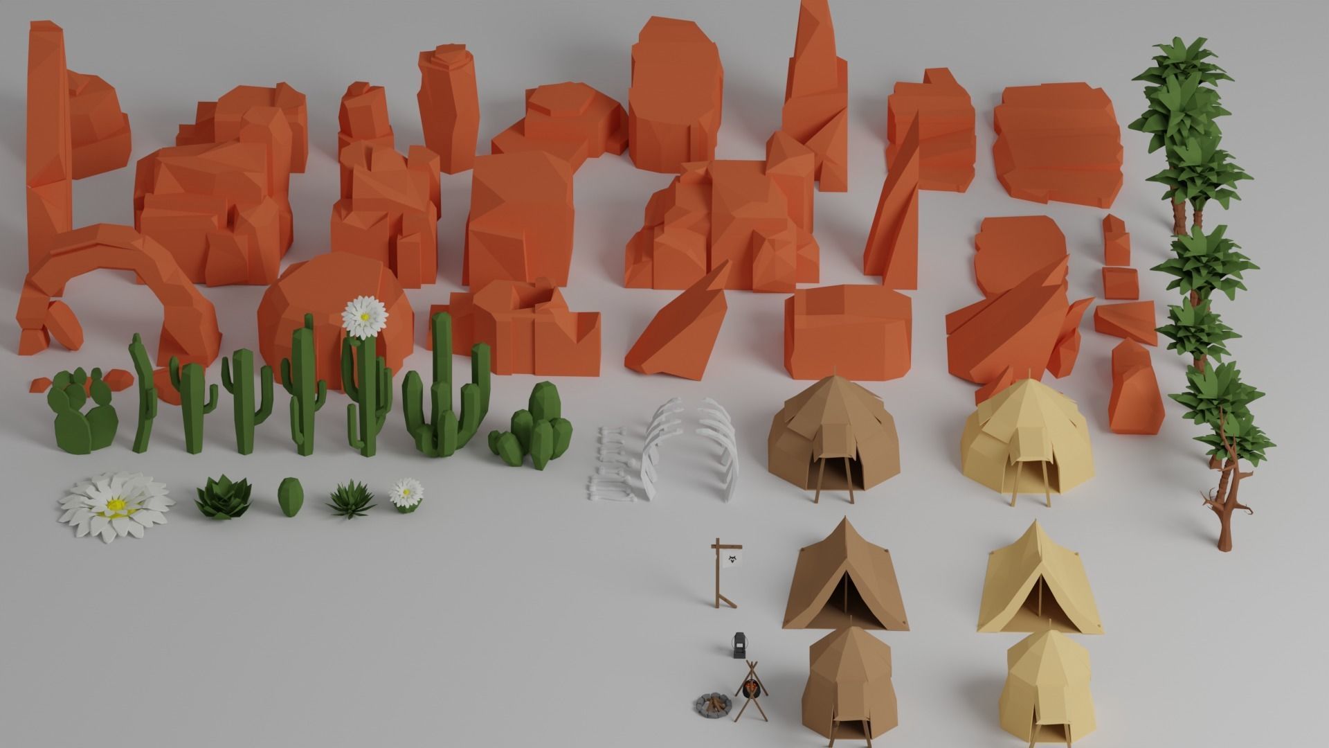 3D model Desert Nature Low Poly Pack VR / AR / low-poly | CGTrader
