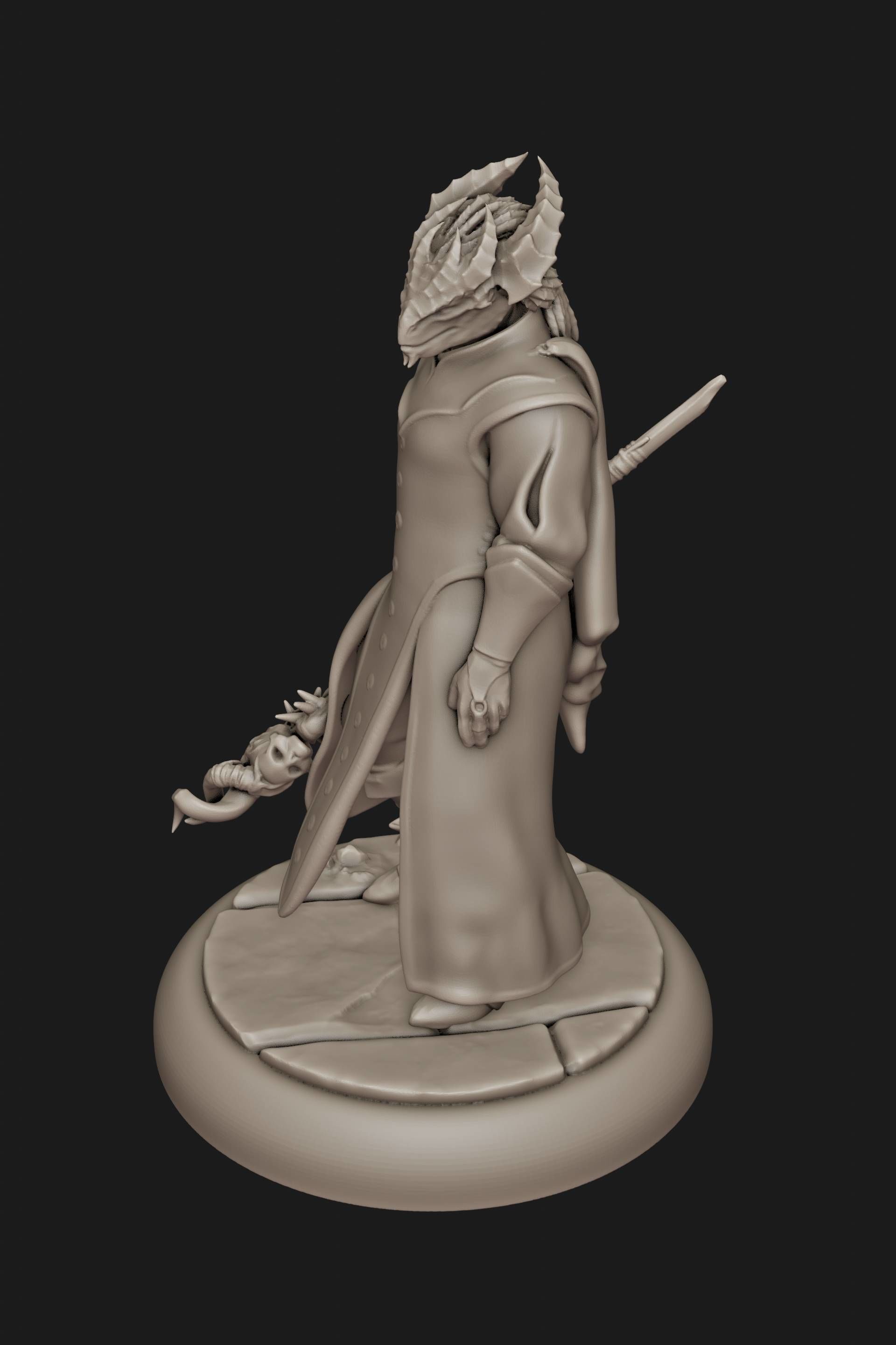 Dragonborn sorcerer dnd miniature by Deltorvik free 3D model 3D ...