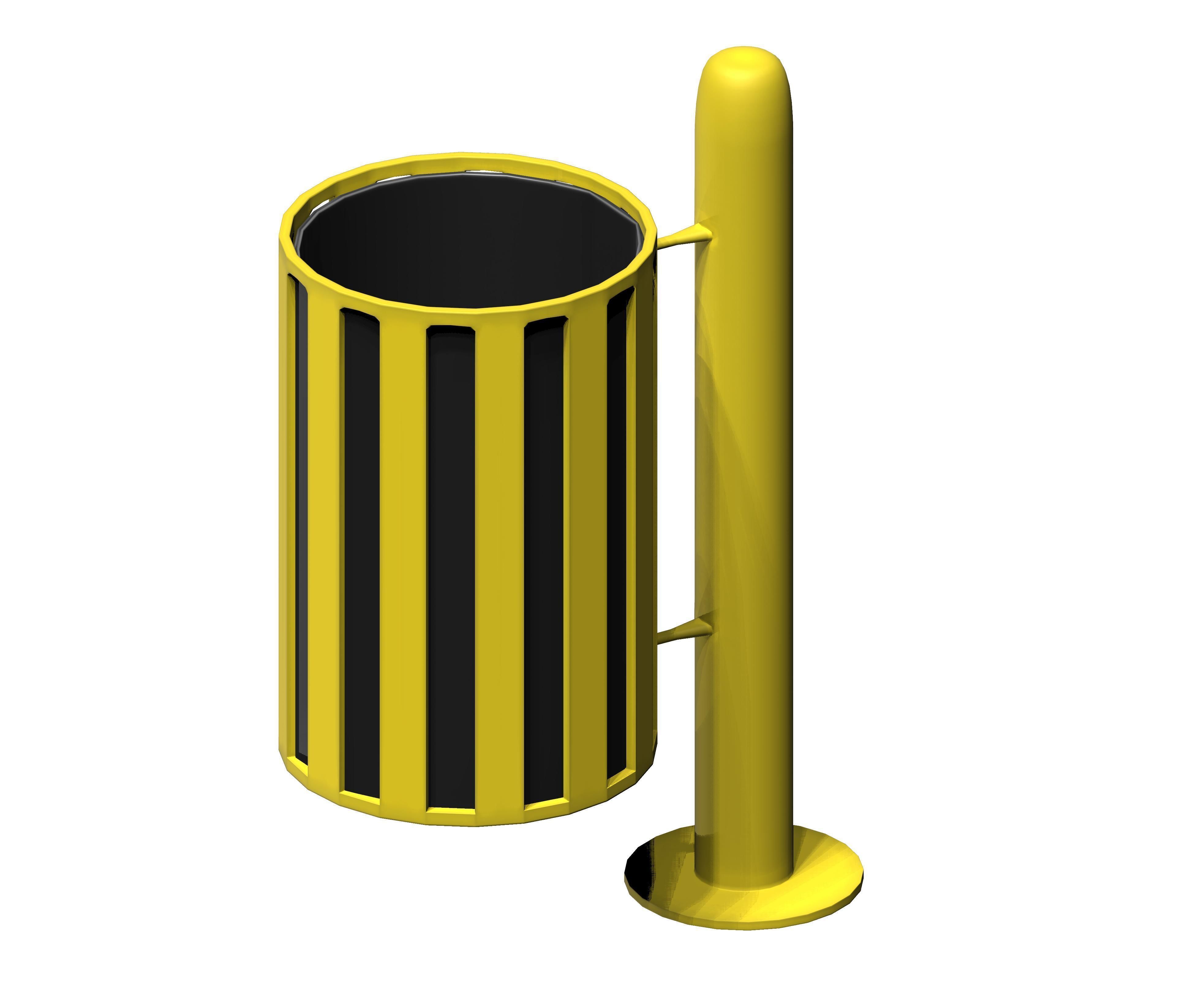 3D model Yellow circular cage type trash can VR / AR / low-poly | CGTrader