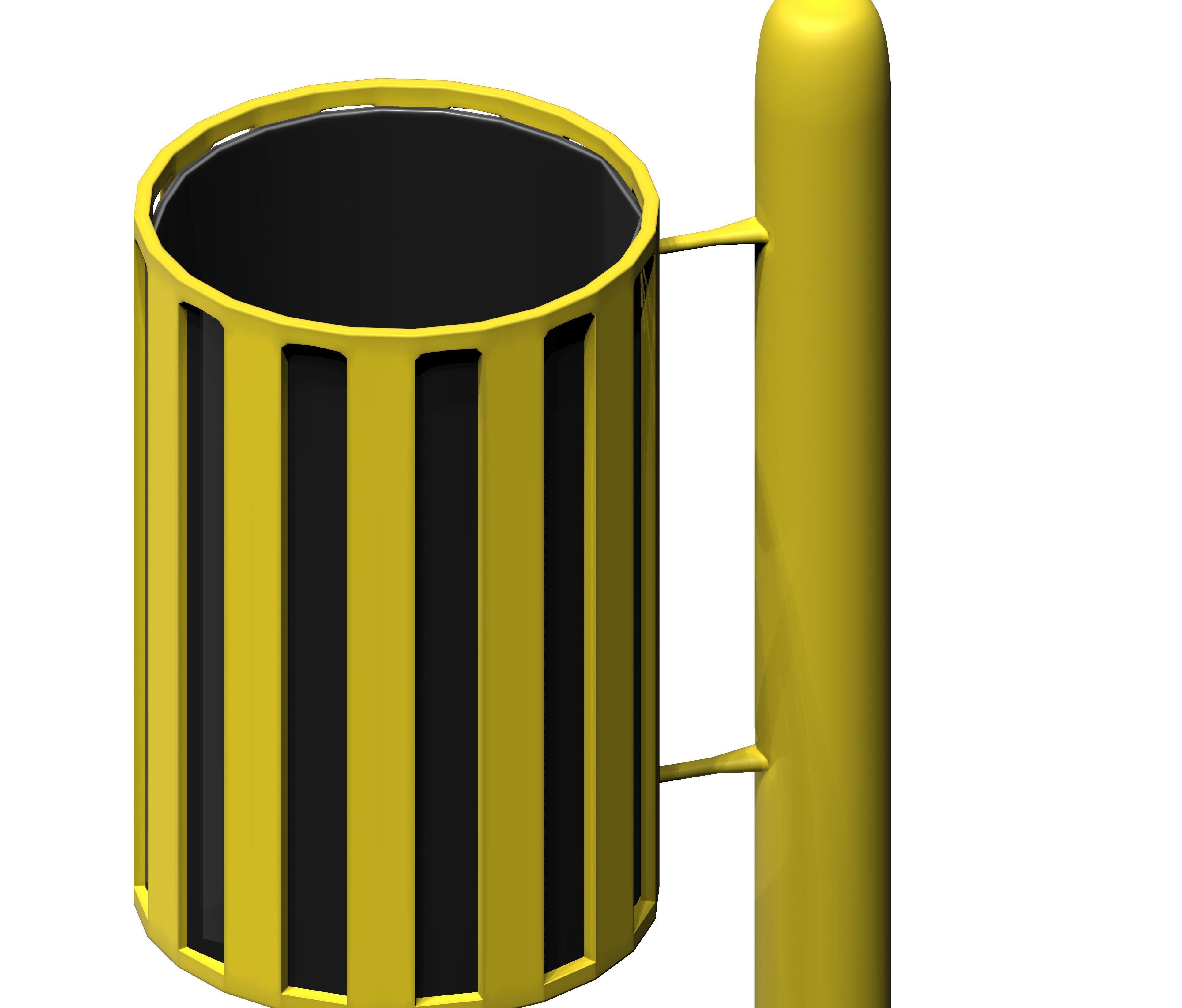 3D model Yellow circular cage type trash can VR / AR / low-poly | CGTrader