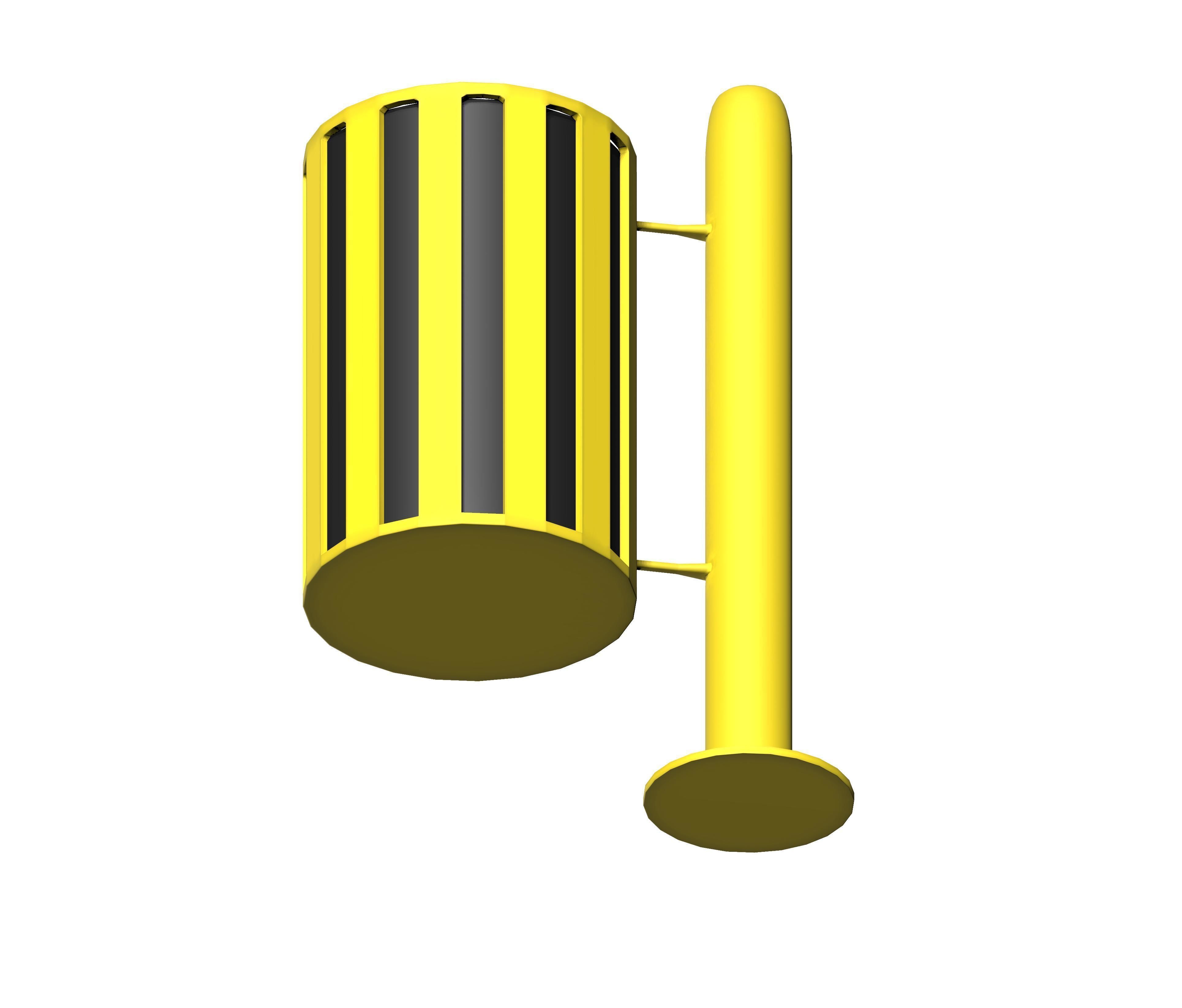 3D model Yellow circular cage type trash can VR / AR / low-poly | CGTrader