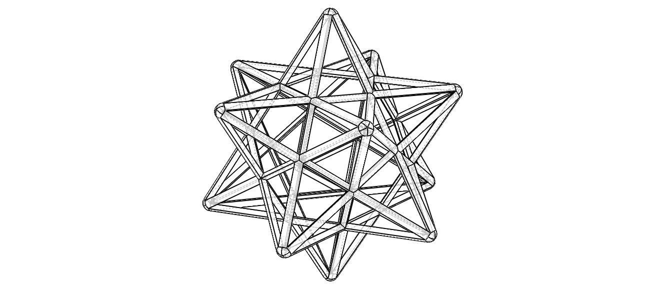 Wireframe Shape Stellated Dodecahedron 3D model 3D printable | CGTrader