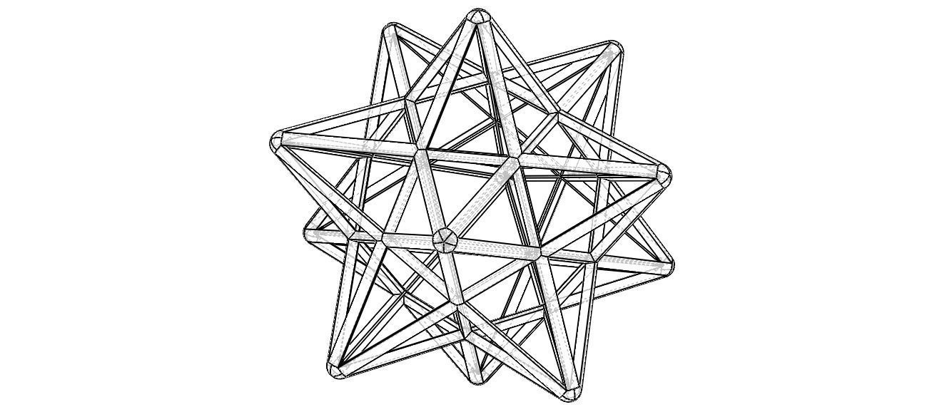 Wireframe Shape Stellated Dodecahedron 3D model 3D printable | CGTrader