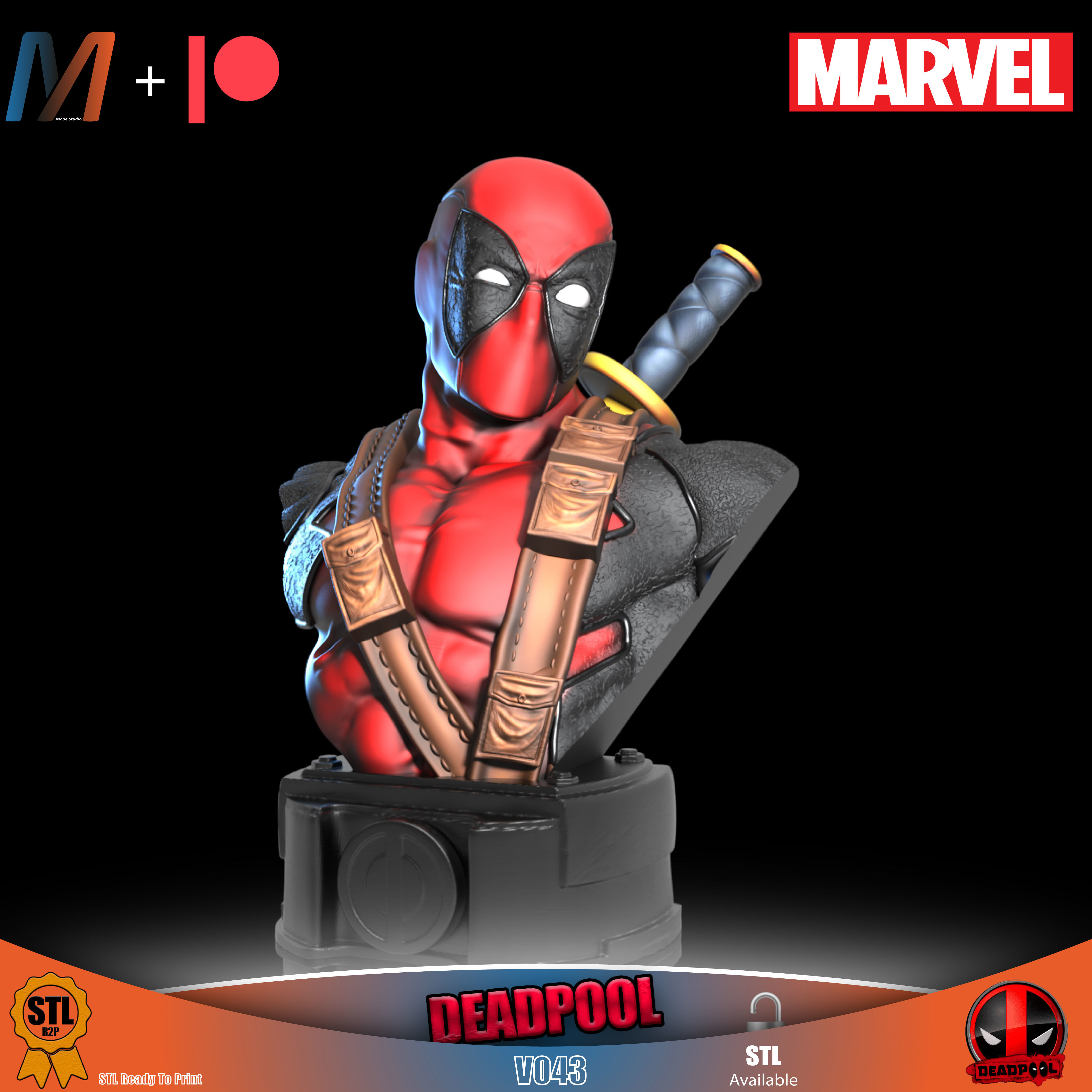 V043 - PACK X3 MARVEL DEADPOOL 3D model 3D printable | CGTrader