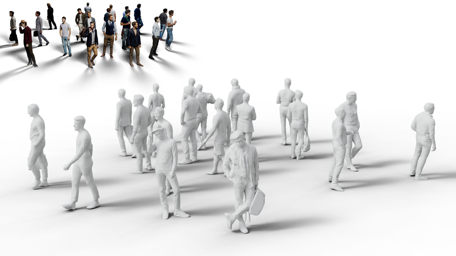 3D model Low Poly People - 42 Pieces VR / AR / low-poly | CGTrader