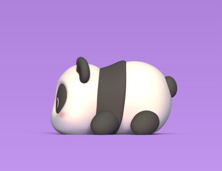 Lying Cute Panda 3D model 3D printable | CGTrader