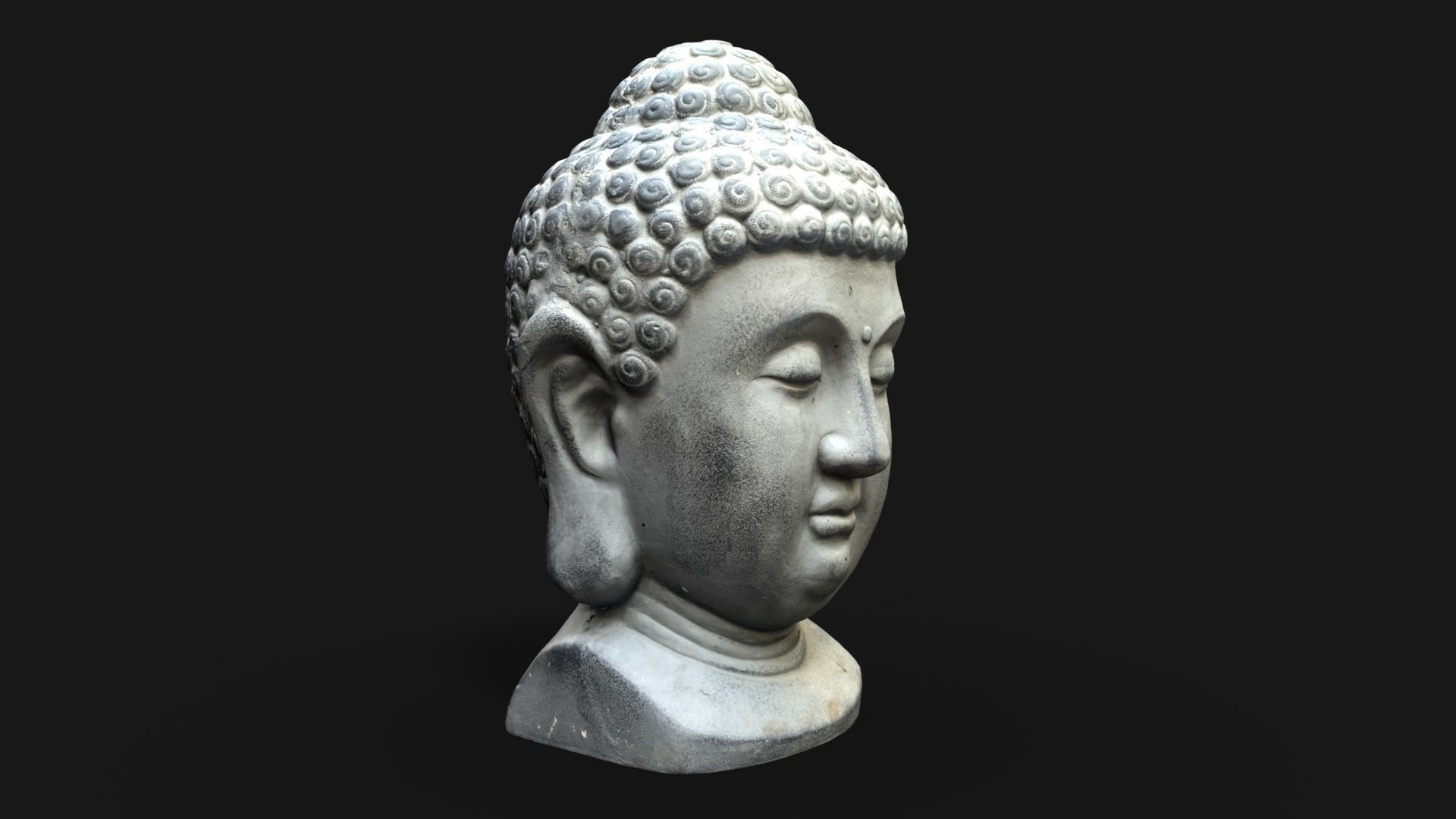 3D model Buddha head concrete statue VR / AR / low-poly | CGTrader