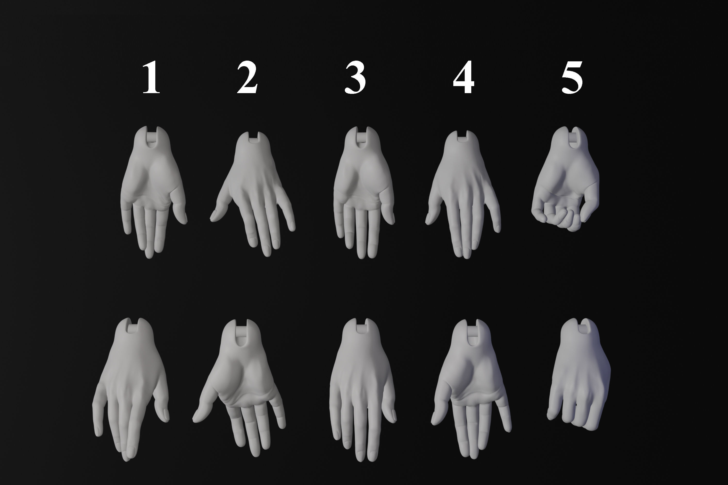 BJD doll 3D doll hand model AT001 3D print Free model free 3D model ...