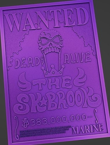 BROOK WANTED POSTER - ONE PIECE 3D model 3D printable | CGTrader