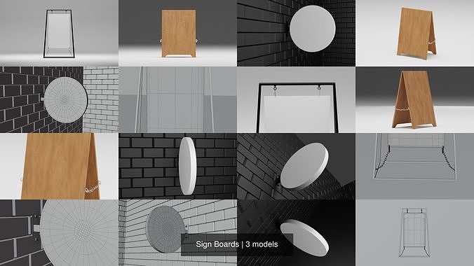 Sign Boards 3D Model Collection | CGTrader
