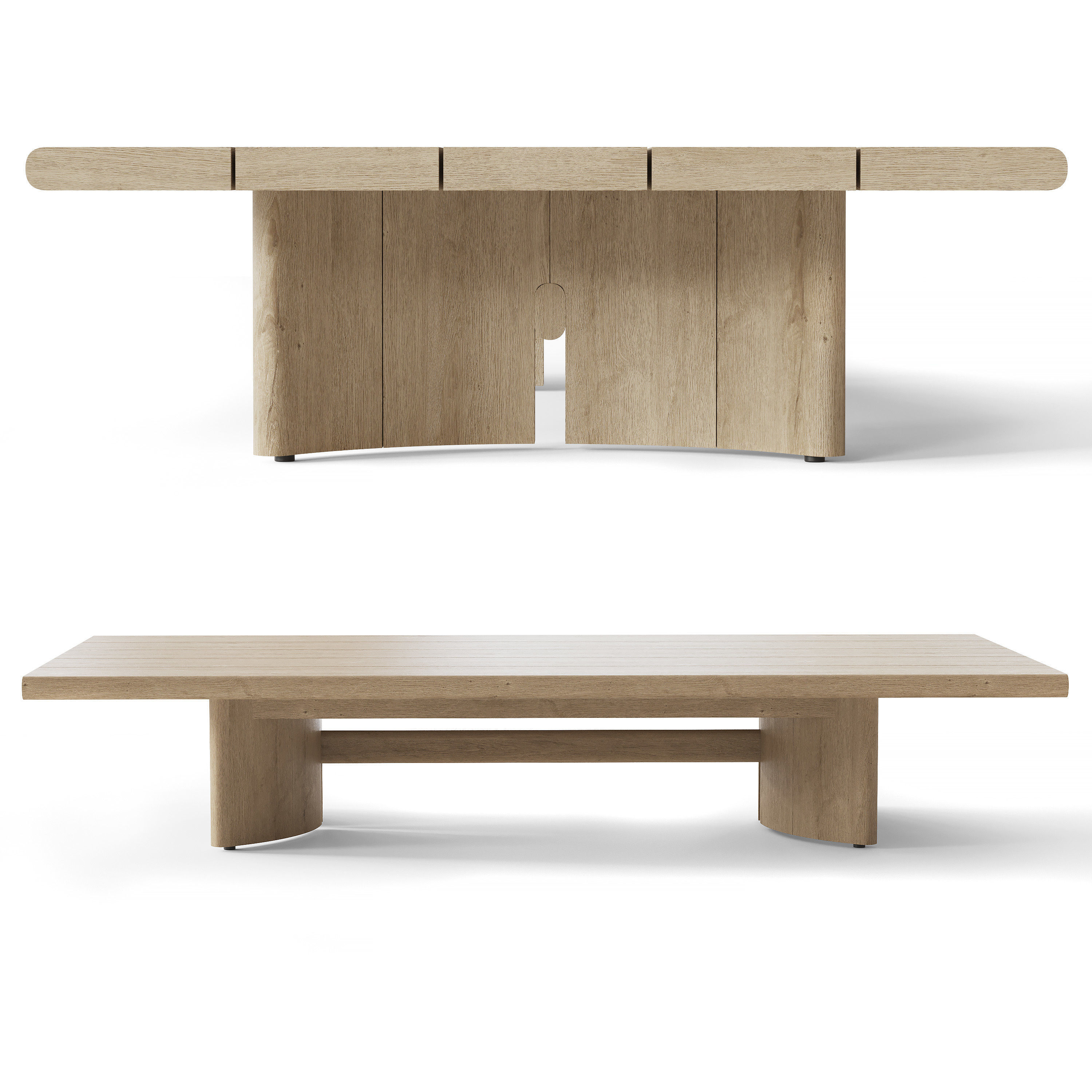 RH TRIESTE TEAK RECTANGULAR COFFEE TABLE 3D model | CGTrader