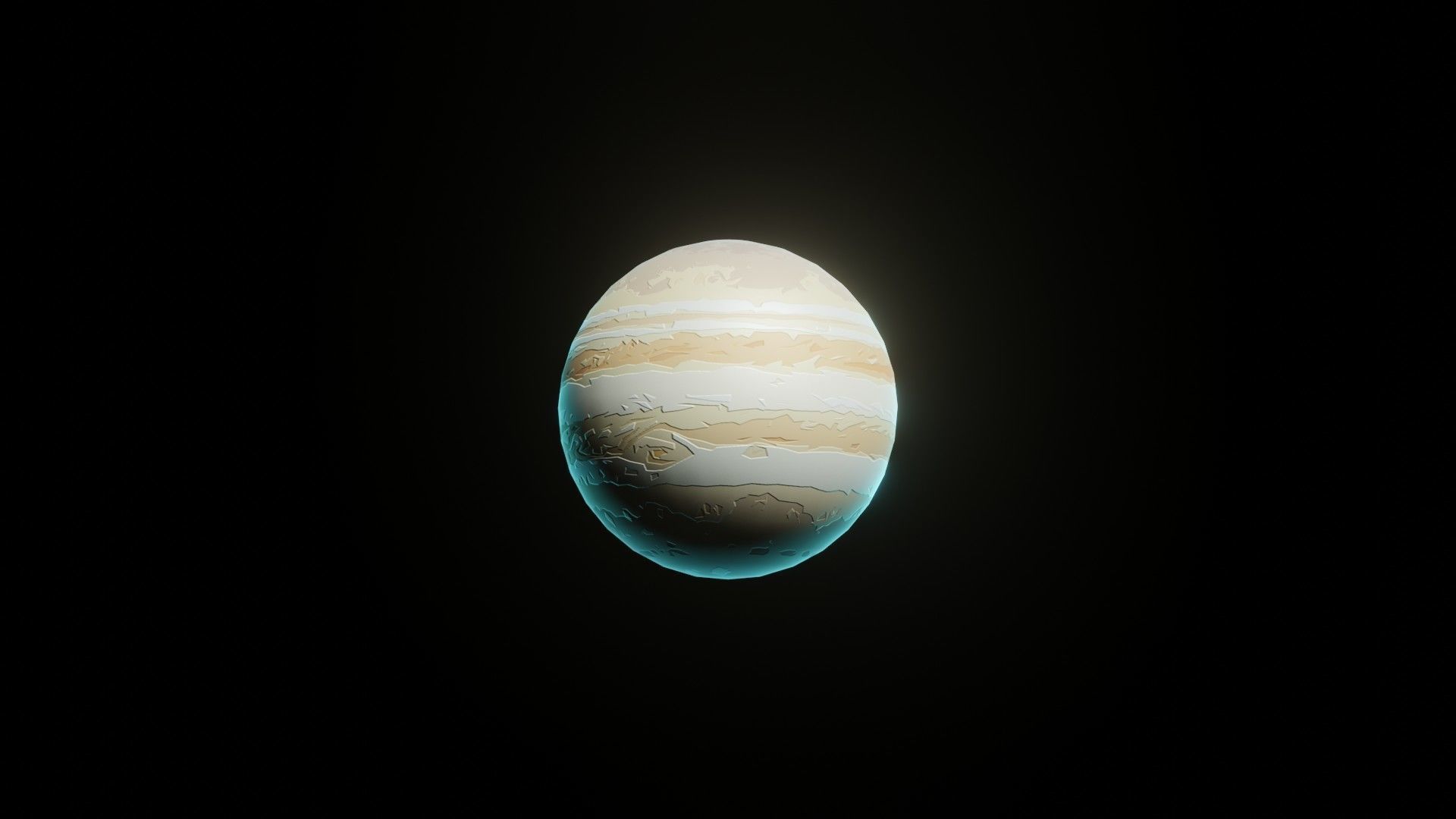 3D model Stylized Planet Jupiter 3D Model 2k 4k 8k Textures VR / AR ...