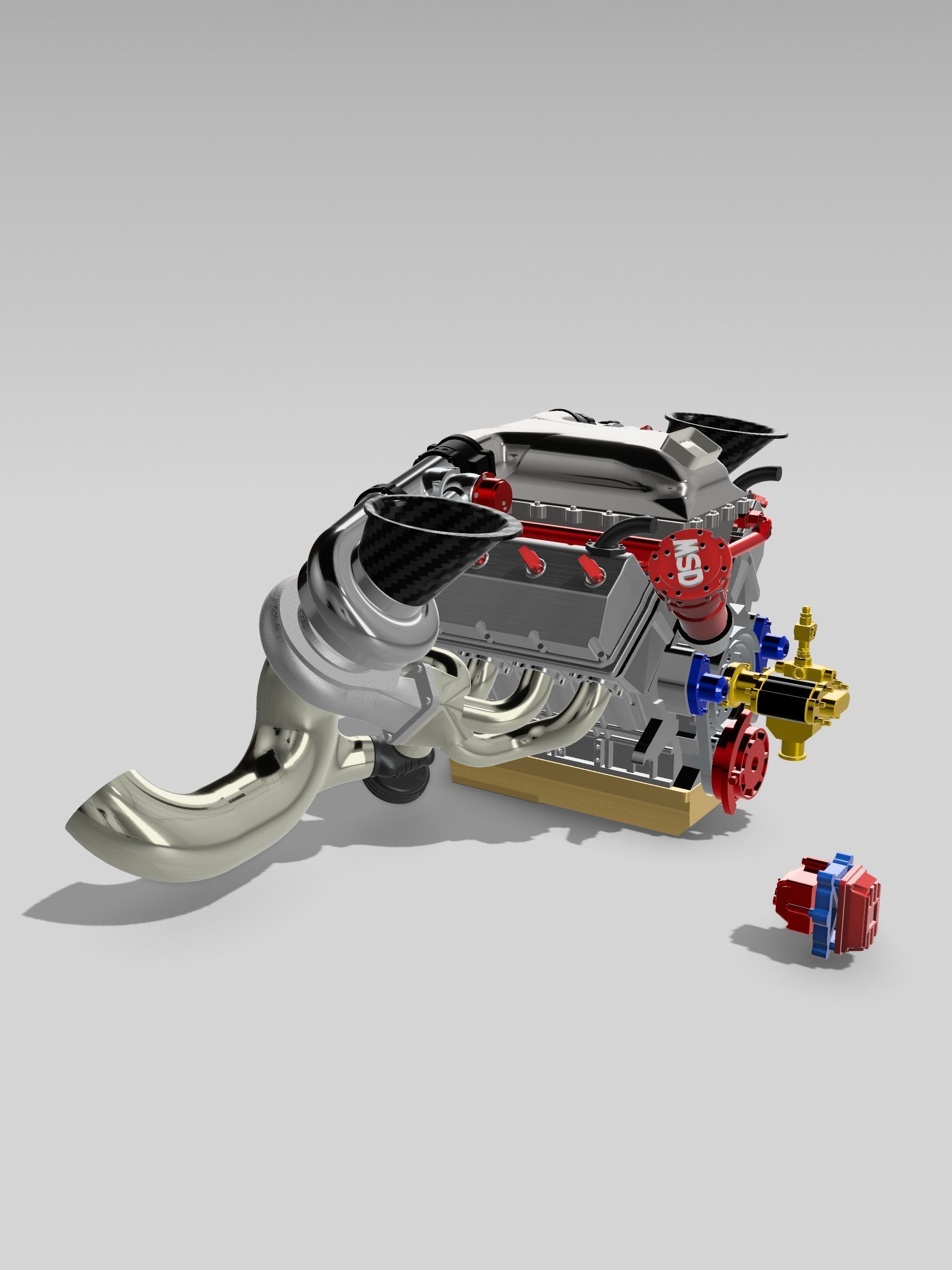 TWIN TURBO HEMI GEN 2 COMPLETE FOR PROMOD NOVA 3D model 3D printable ...