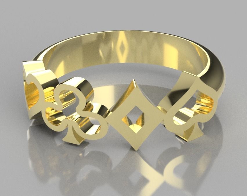 card ring 3D model 3D printable | CGTrader