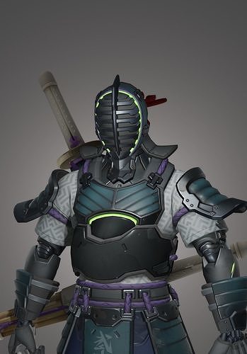 3D model Kendoka Genji Overwatch Low-poly 3D model VR / AR / low-poly ...