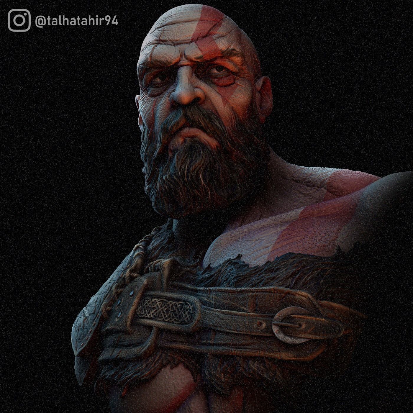 KRATOS - GOD OF WAR BUST - HIGH DETAIL 3D PRINT MODEL 3D model 3D ...