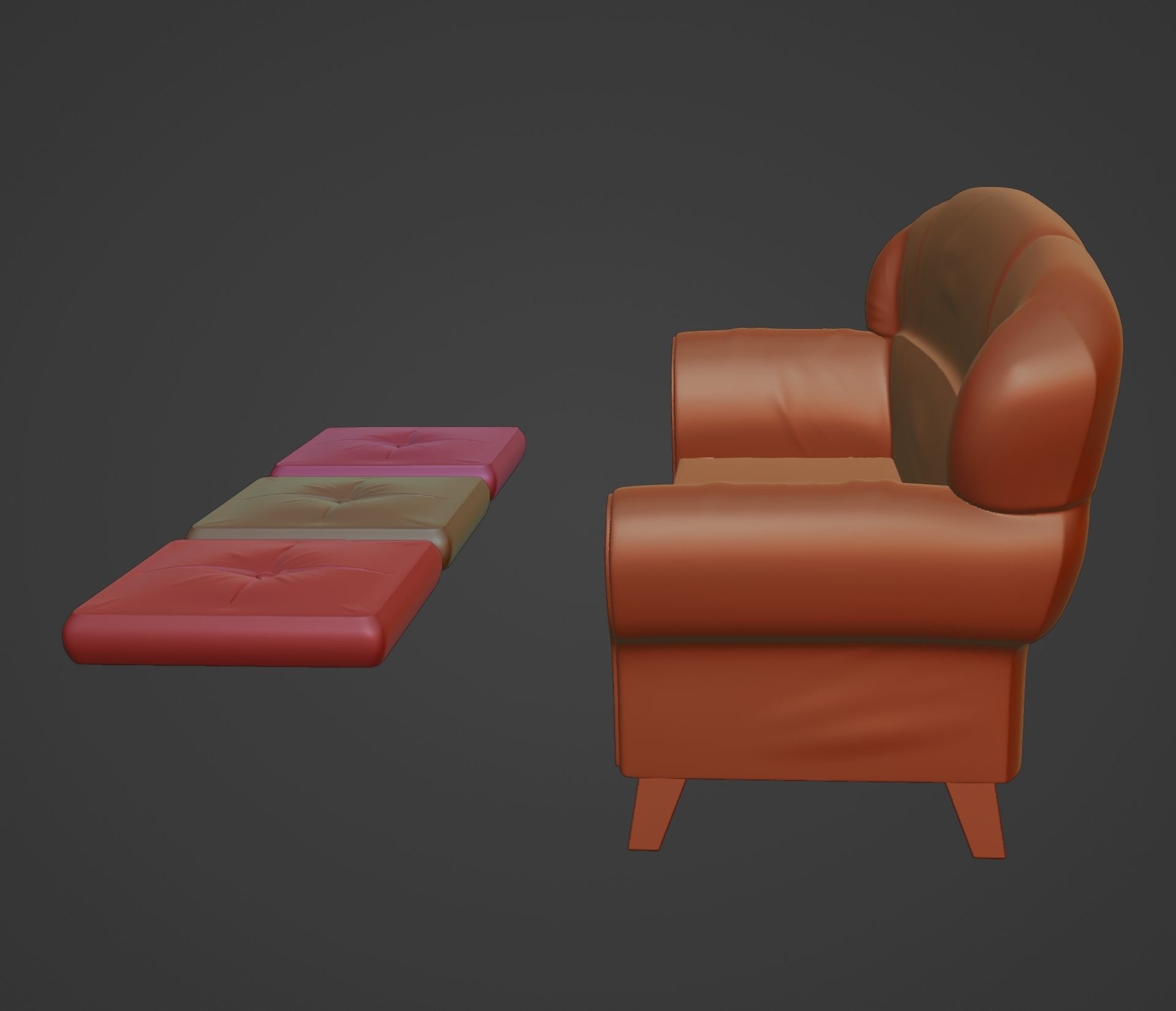 Stylized sofa 3D model 3D printable | CGTrader